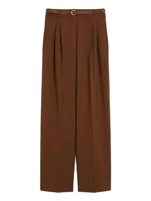 Max Mara Flowing Wool Trousers - Chocolate