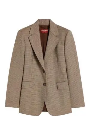 Max Mara Patterned Wool Twill Blazer - Caramel