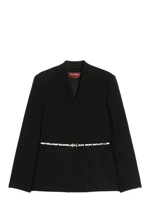 Max Mara Double-breasted Cady Jacket With Belt - Black