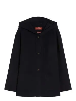 Max Mara Cashmere, Wool And Silk Hooded Coat - Navy