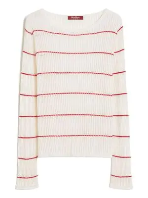 Max Mara Slim-fit Wool And Silk Sweater - White