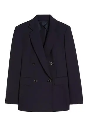 Max Mara Milano-knit Double-breasted Jersey Blazer - Navy