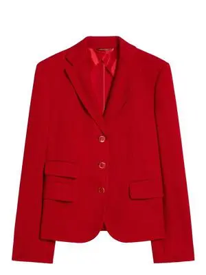 Max Mara Single-breasted Piqué Jersey Jacket - Red