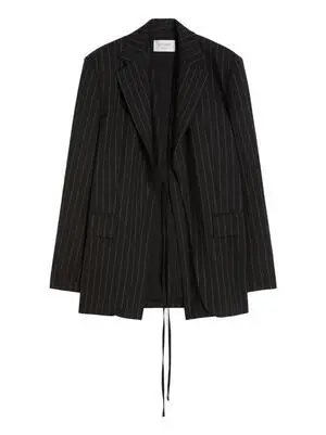 Max Mara Pinstripe Gabardine Blazer - Black