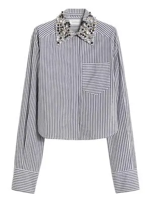 Max Mara Striped Poplin Shirt - Black