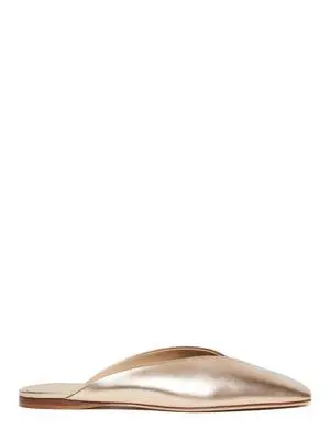 Max Mara Laminated Nappa Leather Mules - Pink