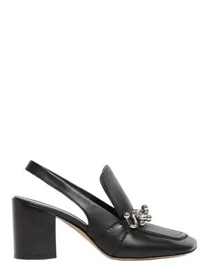 Max Mara Nappa Leather Slingbacks - Black