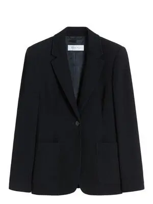 Max Mara Single-breasted Piqué Jersey Blazer - Ultramarine