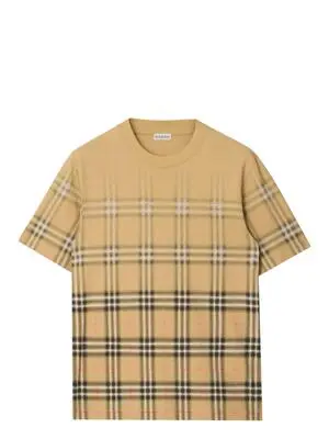 Burberry Cotton Gradient Check T-shirt - Beige