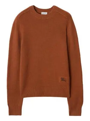 Burberry Cashmere Sweater With Equestrian Knight Design Patch - Orange