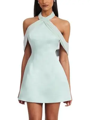 MISS CIRCLE Zafrina Mini Dress - Light Cyan