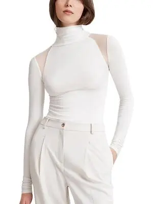 MARCELLA Maria Turtleneck Top Off White