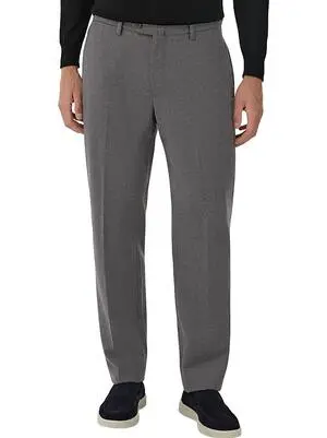Boggi Milano Stretch Flannel Trousers - Grey