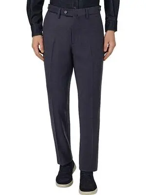 Boggi Milano Stretch Flannel Trousers - Navy Blue