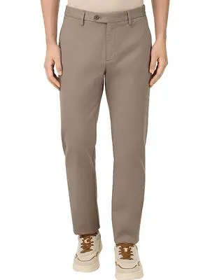 Boggi Milano Stretch Cotton Trousers - Taupe