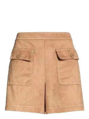Moschino Polyester & Rubber High-waisted Shorts - Camel