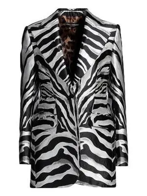Dolce & Gabbana Jacquard Blazer With Zebra Stripes - Grey