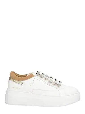 EMANUÉLLE VEE Leather Chunky Sneakers - White
