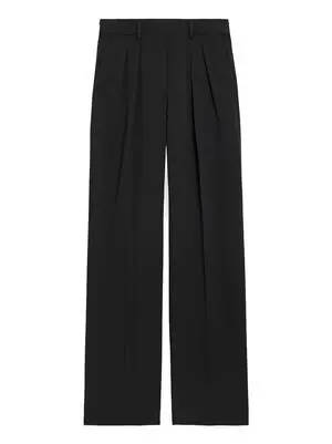 Sportmax Aswan Pleated Wool-blend Pants - Black