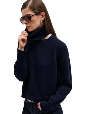 ME+EM Cashmere Raglan Jumper - Navy