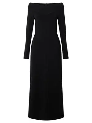 Stella McCartney Off-the-shoulder Knitted Midi Dress - Black