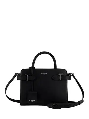 LE TANNEUR Emilie Buckle Pebbled Tote Bag - Black