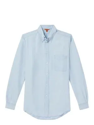 Barena Venezia Button-down Collar Linen And Cotton-blend Chambray Shirt - Blue