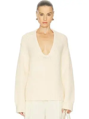 L'academie By Marianna Kindall V-neck Sweater - Oat
