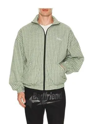 BADFRIEND Gingham Plaid Full Zip Jacket - Check Green