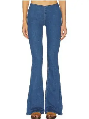 Free People Penny Pull On Flare Jean - Riviera