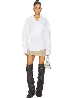 Alexander Wang Pre-styled Mini Wrap Dress - White