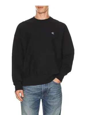 Calvin Klein Premium Terry Monogram Sweatshirt - Black