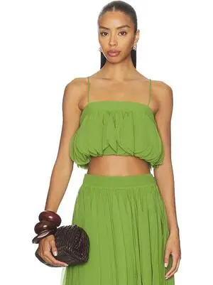AMUR Sonia Ruffle Top - Jungle Moss