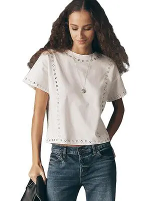 Rag & Bone Kelly Grommet Tee - White