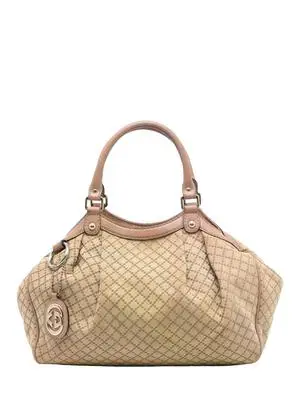 Gucci Medium Diamante Canvas Sukey Tote Bag - Brown