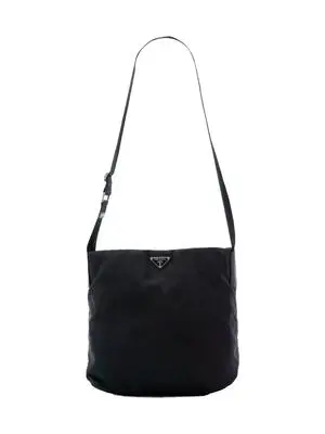 Prada 2000-2013 Tessuto Open Top Crossbody Bag - Black