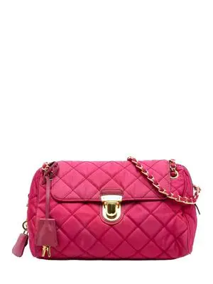 Prada Impuntu Tessuto Chain Crossbody Bag - Pink