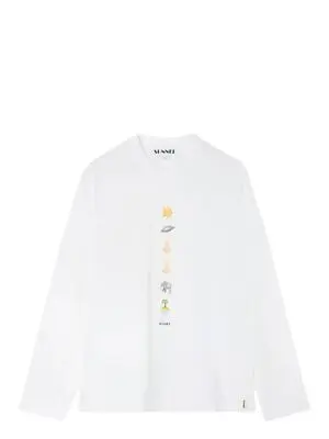 Sunnei Graphic Print Long-sleeve T-shirt - White
