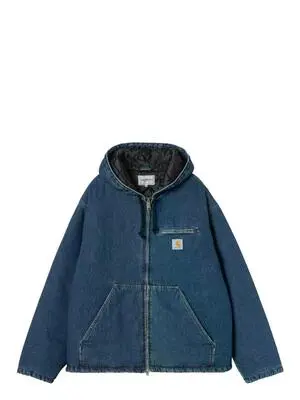 Carhartt Work In Progress Cleveland Hooded Denim Jacket - Blue