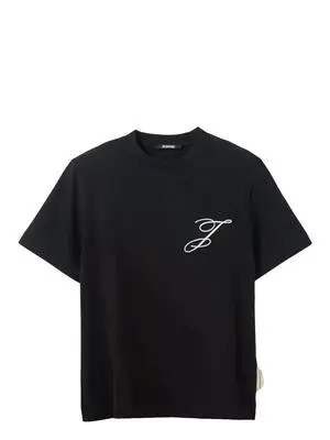 Jacquemus Logo-embroidered T-shirt - Black