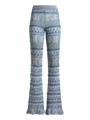 Etro Crocheted Flared Trousers - Blue