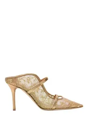MALONE SOULIERS Maureen Flower-embroidered Mules - Gold