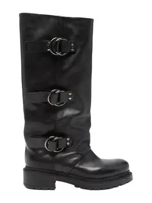 METISSE Buckle-detail Boots - Black