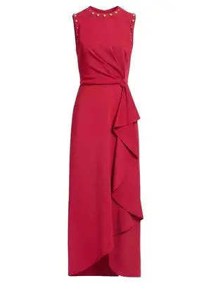 Elie Saab Stud-embellished Midi Dress - Red