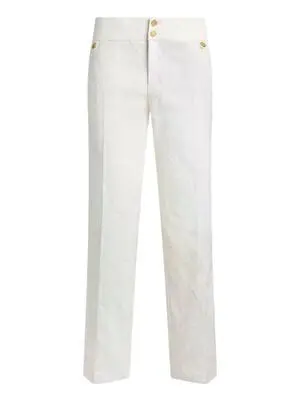 Etro Jacquard Flared Trousers - White