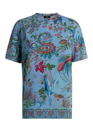 Etro Flora Fauna-motif T-shirt - Blue