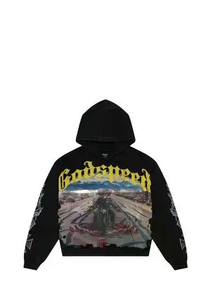 GODSPEED Graphic Print Hoodie - Black