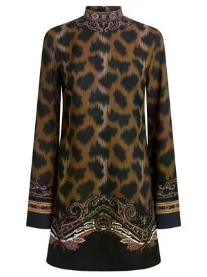Etro Animal-print Tunic Dress - Brown