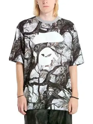 A BATHING APE Tree Edge Camo Ape Face T-shirt - White