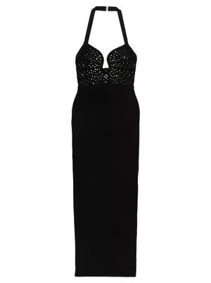 Herve Leger Reina Embellished Halter-neck Midi Gown - Black